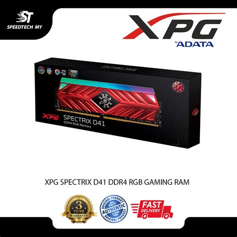 Xpg Spectrix D41 Ddr4 3200mhz 8gb 8gb X1 16gb 8gb X2 Rgb Gaming Ram 3200mhz Shopee Malaysia