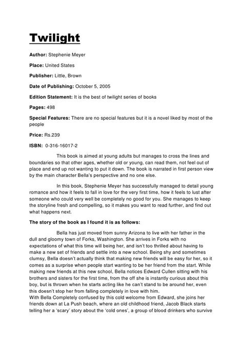 Twilight Book Review