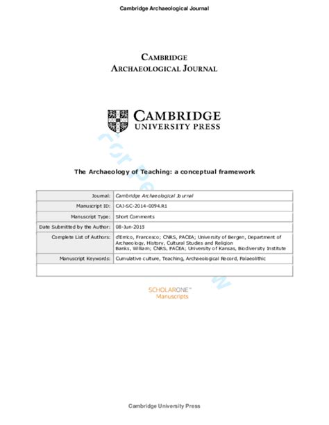 Pdf The Archaeology Of Teaching A Conceptual Framework