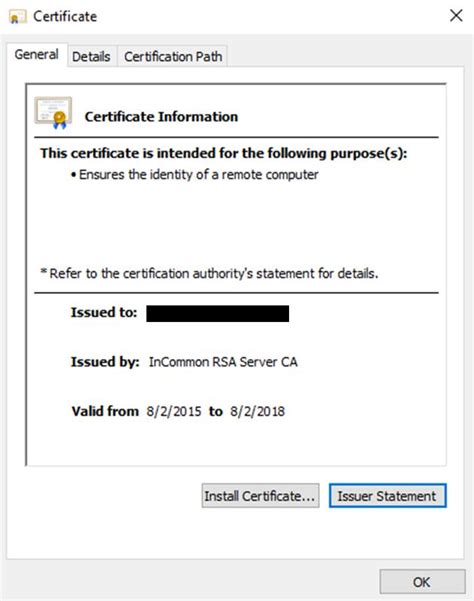 revocation information for the security certificate for this site is not available
