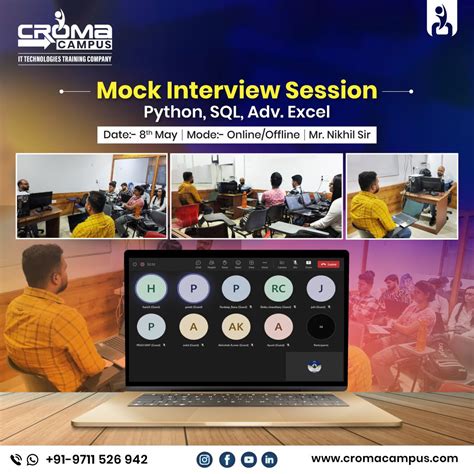 Croma Campus Pvt Ltd On Linkedin A Successful Mock Interview Session Of Python Sql And Adv