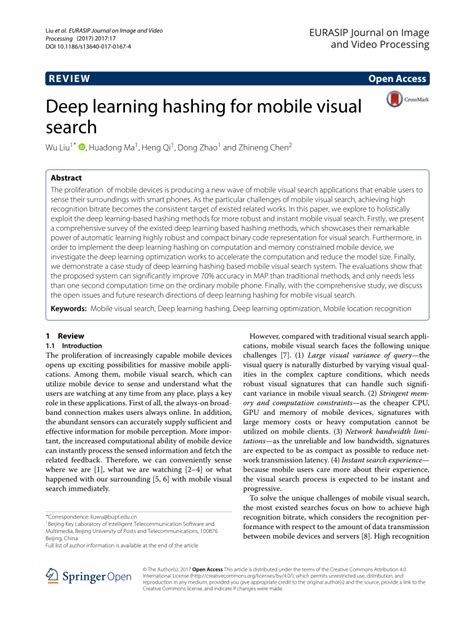 Pdf Deep Learning Hashing For Mobile Visual Search