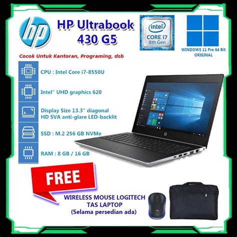 Jual LAPTOP INTEL CORE I7 GEN 8 RAM 16 SSD 256 GB HP 450 G5 WINDOWS 11 ORI Shopee Indonesia