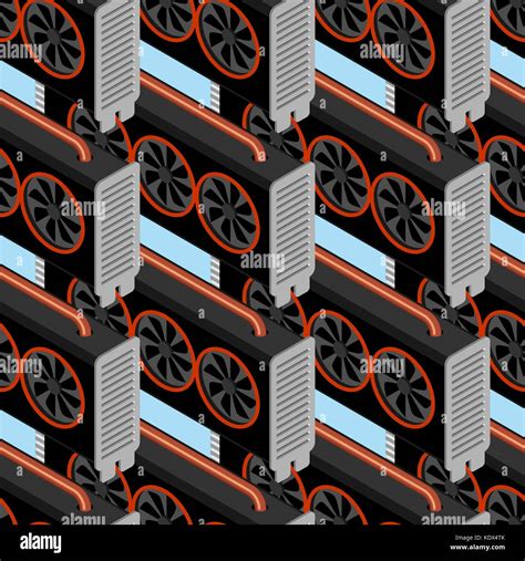 Mining Farm Seamless Pattern Mining Rig Gpu Ornament Crypto Currency At Home Extraction Of