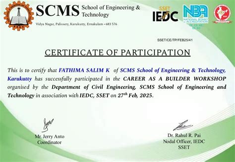 This Workshop Enhanced My Problem Solving Abilities And Gave Me A Broader Fathima Salim K