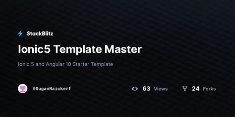 ionic5 template master stackblitz