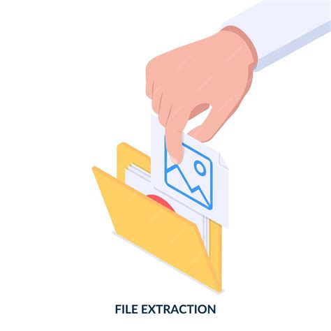 Premium Vector File Extraction Concept A Human Hand Pulls Out A File