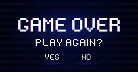 premium vector game over inscription asking person play again with