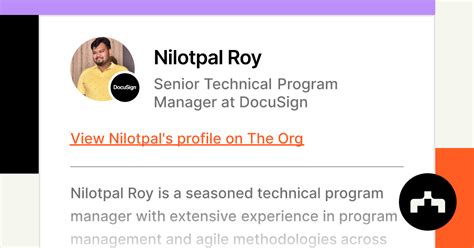 Nilotpal Roy Senior Technical Program Manager At Docusign The Org
