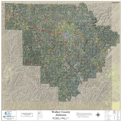 Walker County Alabama 2024 Aerial Wall Map Mapping Solutions