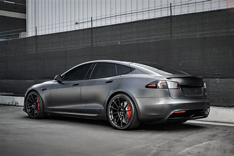 Stealth Ppf Tesla Model S Plaid Up 03 Forged Wheels In Gloss Black