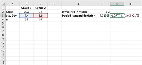 How To Calculate Cohen S D In Excel