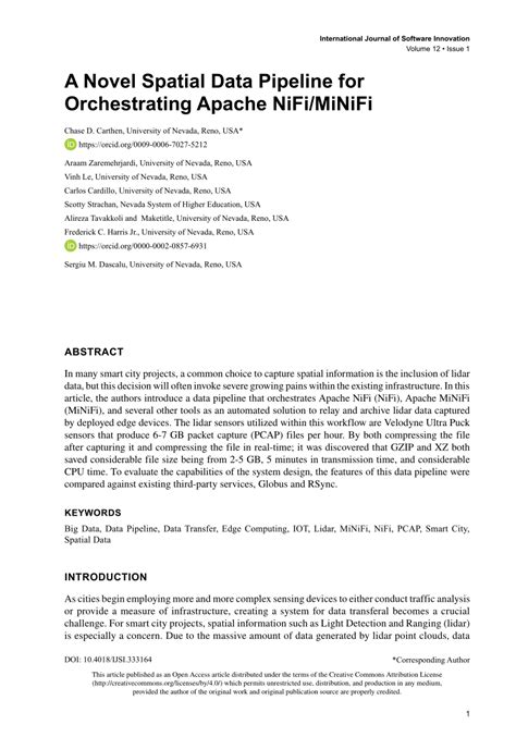 Pdf A Novel Spatial Data Pipeline For Orchestrating Apache Nifiminifi
