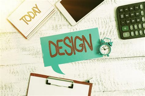 Hand Writing Sign Design Business Overview Plan Drawing Produced To Show Look Function Or