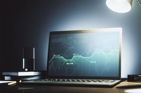 Premium Photo Modern Computer Screen With Creative Statistics Data