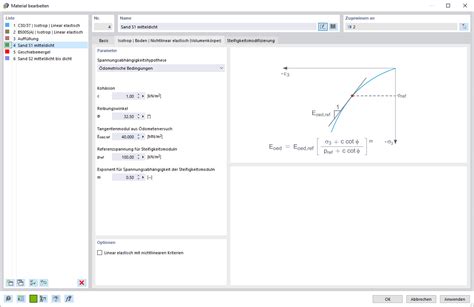 input dialog box nonlinear elastic model