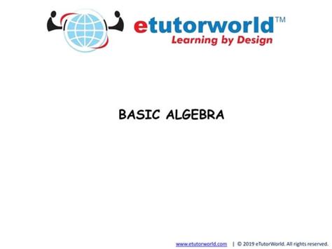 Introduction To Algebra Ppsx Physics Science