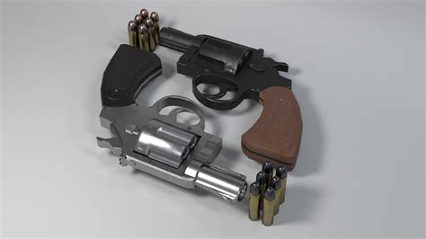 Low Poly Snub Nosed Revolver 3d Model Turbosquid 2118702