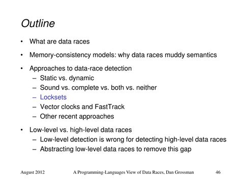 Ppt A Programming Languages View Of Data Races Powerpoint Presentation Id6536761