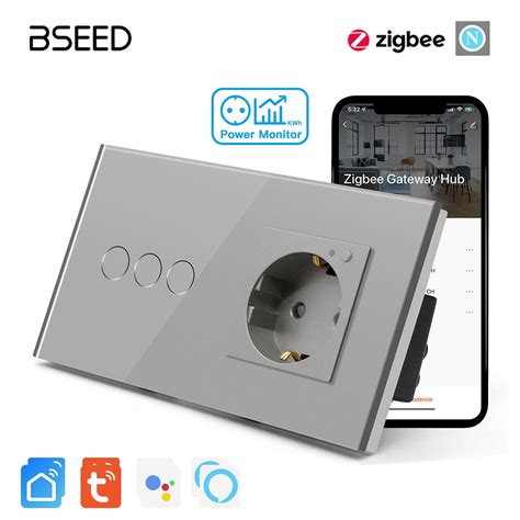 Bseed Zigbee Light Switch 1 2 3 Way With Zigbee Socket With Metering Bseedswitch