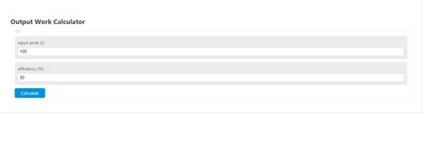 Output Work Calculator Calculator Academy