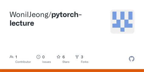 Github Woniljeong Pytorch Lecture