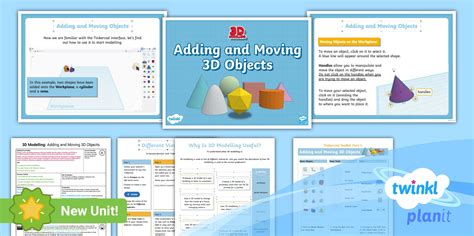 Computing 3d Modelling Adding And Moving 3d Objects Year 6 Lesson 1