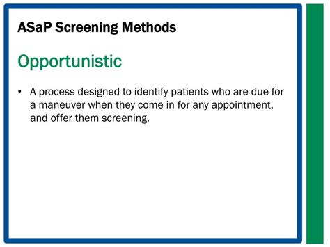 PPT ASaP Screening Methods PowerPoint Presentation Free Download ID 2658896