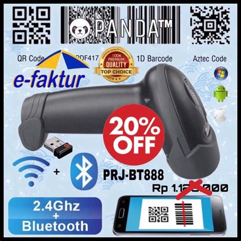Jual Efaktur 2D Qr Code Wireless Barcode Scanner Prj Bt888 Bluetooth 2 4G Shopee Indonesia