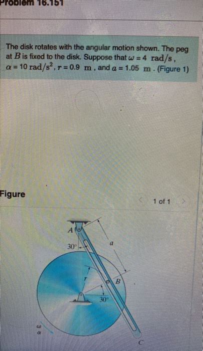 solved problem 16 151 the disk rotates with the angular