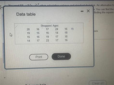 Solved Data Table You Can Find The Finding The SquareYou Chegg Com