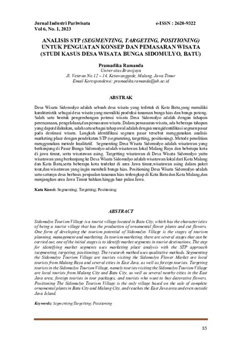 Pdf Analisis Stp Segmenting Targeting Positioning Untuk Penguatan Konsep Dan Pemasaran