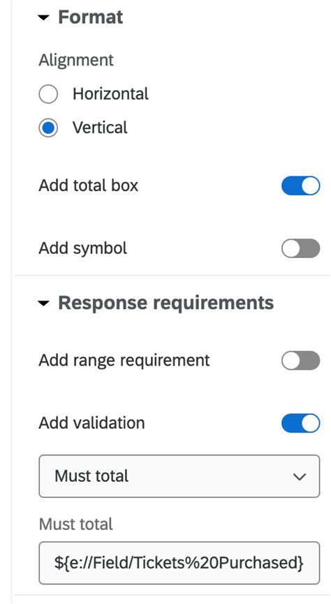 Constant Sum Validation Must Total Custom Validation Xm Community