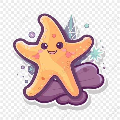 불가사리 아이콘 클립 아트와 귀여운 바다 생물 스티커 벡터상표 Png 일러스트 무료 다운로드 Lovepik