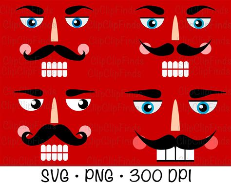 Nutcracker Faces Nutcracker Face Nutcracker Svg Png Etsy