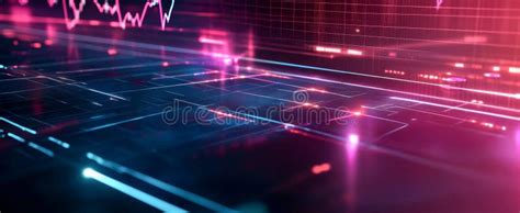 Futuristic Digital Art With Glowing Graphs And Data Visualization Concept Of Financial