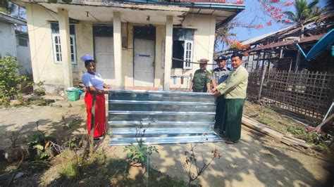 မိုခါမုန်တိုင်းတိုက်ခတ်မှုကြောင့် အမိုးများပျက်စီးခဲ့သည့် ကြွေချိုင်က