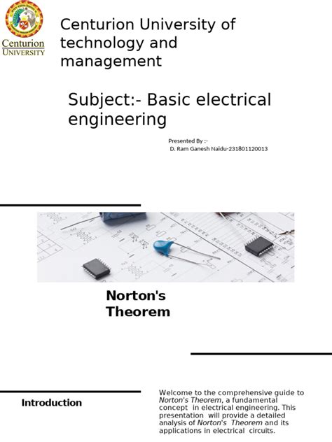 Slidesgo Analyzing Electrical Circuits A Comprehensive Guide To Nortons Theorem