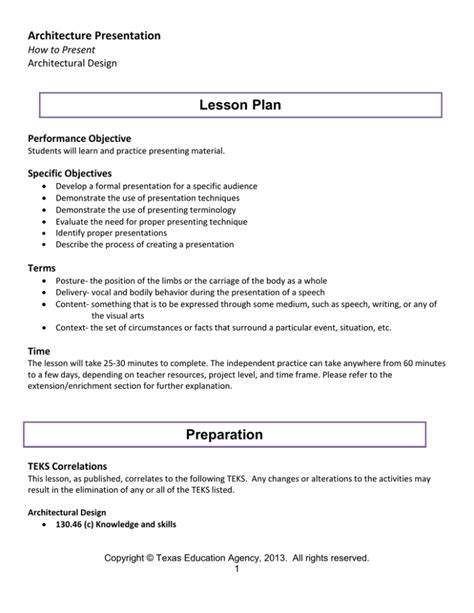 Architecture Presentation Lesson Plan How To Present
