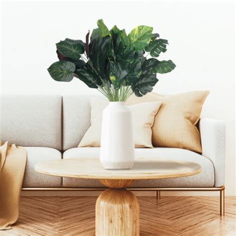 Uxcell Artificial Stems Leaves Faux Greenery Plants Fake Palm Turtle