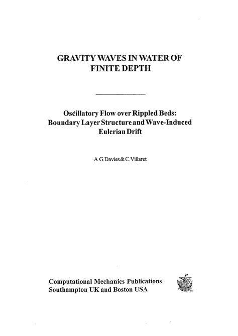 Pdf Oscillatory Flow Over Rippled Beds Boundary Layer Structure And Wave Induced Eulerian Drift