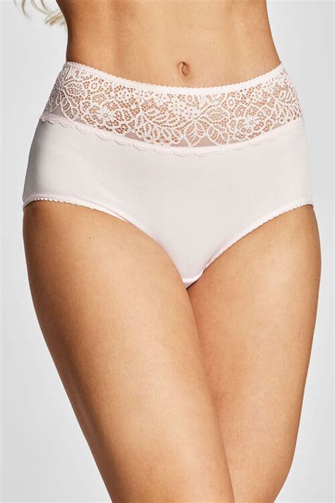 Full Briefs With Lace Waistline Detail Bonmarché