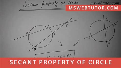 Secant Property Of Circle In Hindi Mswebtutor YouTube