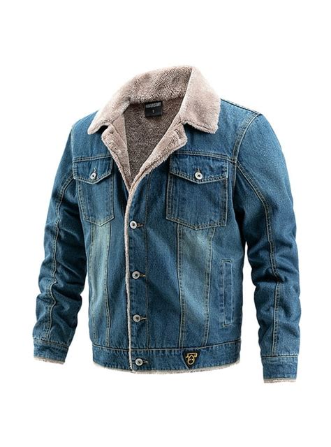 Mens Fleece Lined Denim Jacket