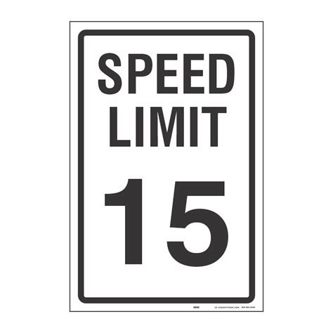 Speed Limit 15 Us Safetysign
