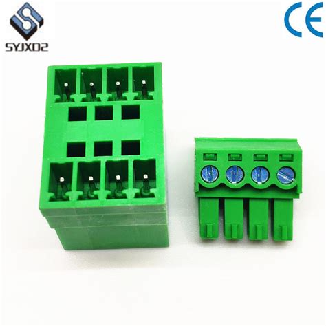 Double Row 2 6 Pluggable PCB Terminal Block 3 81mm Two Layer Right Angle 12pin Connector