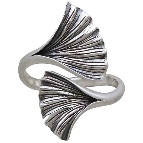 Sterling Silver Adjustable Gingko Leaf Ring