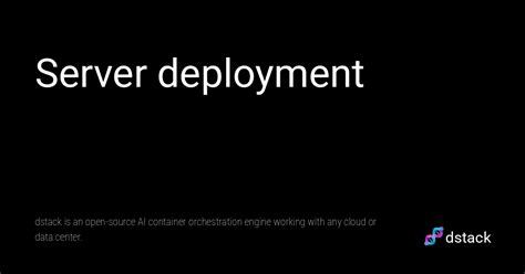 server deployment dstack