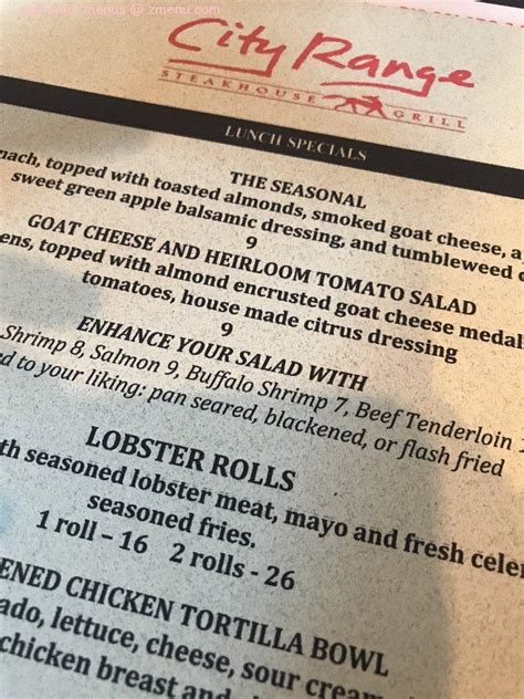 Online Menu Of Cityrange Steakhouse Grill Restaurant Spartanburg South Carolina 29301 Zmenu