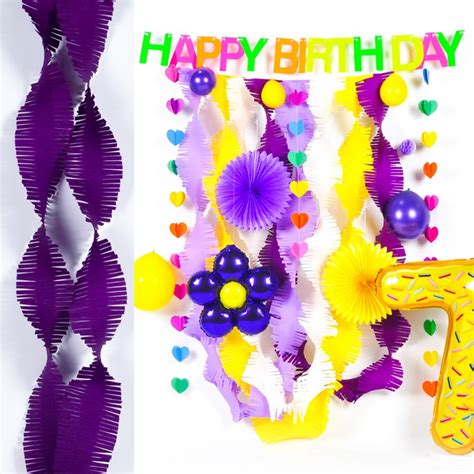 선물데이 회오리파티스트리머 퍼플 생일 장식 가랜드 기념일